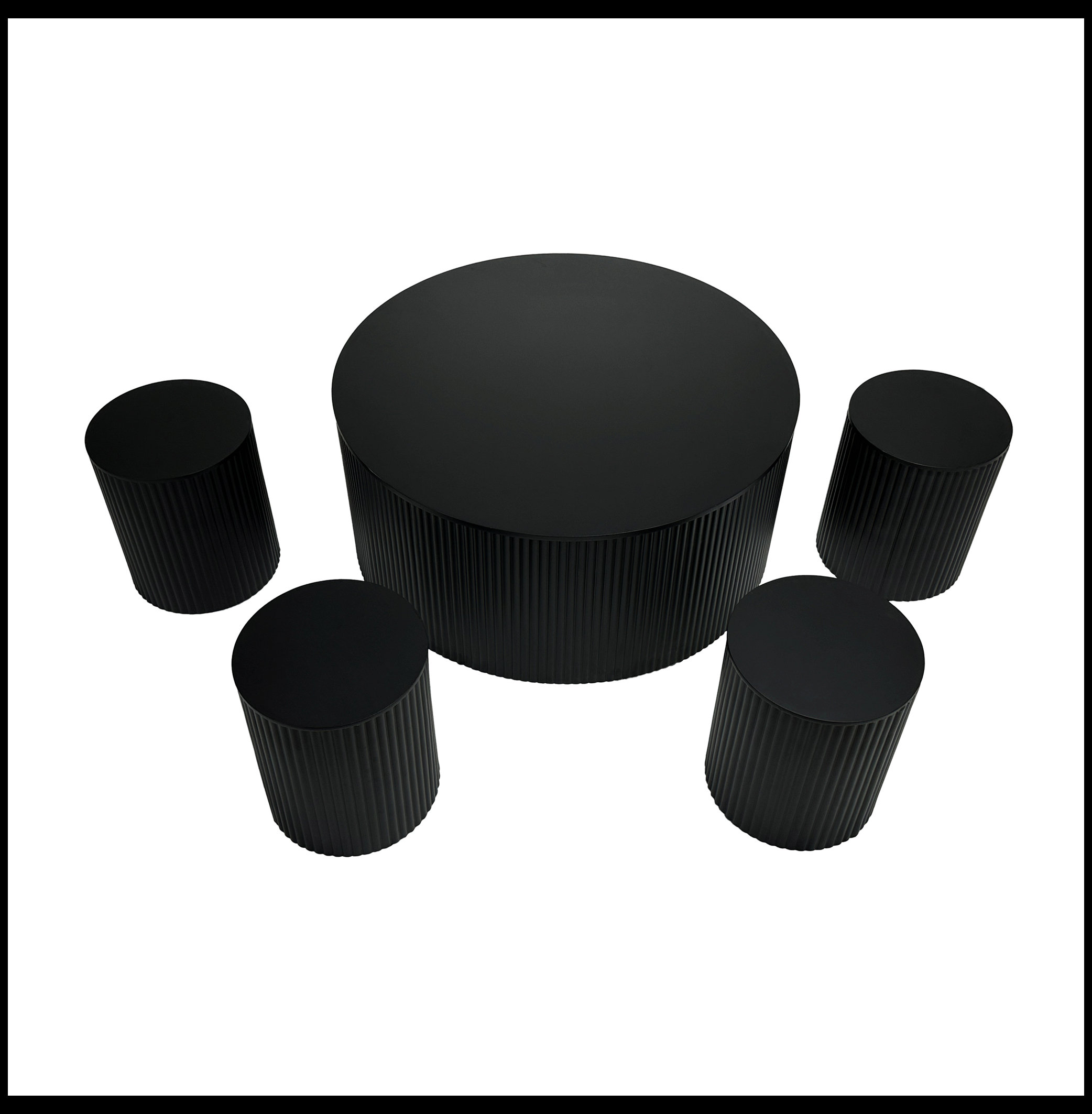 Brayden Studio® Wave Stripe Coffee Tables Set of 5, One 35.43" Coffee ...